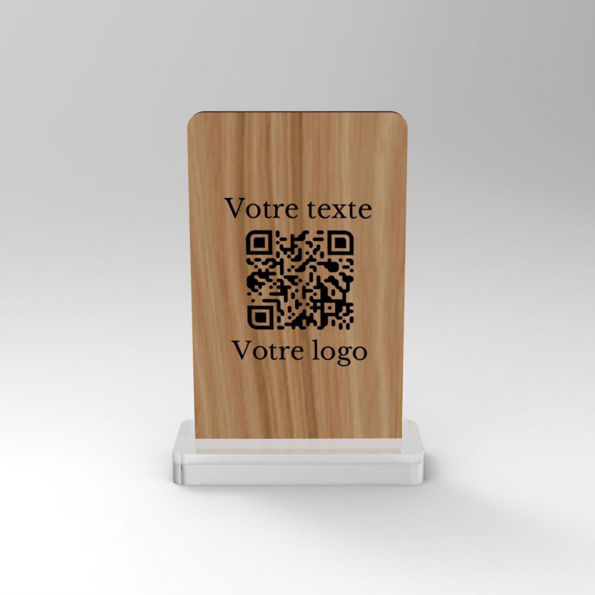 Chevalet QR code rectangle en bois