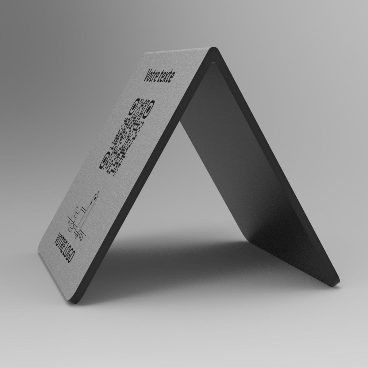 Chevalet QR code carré en laiton