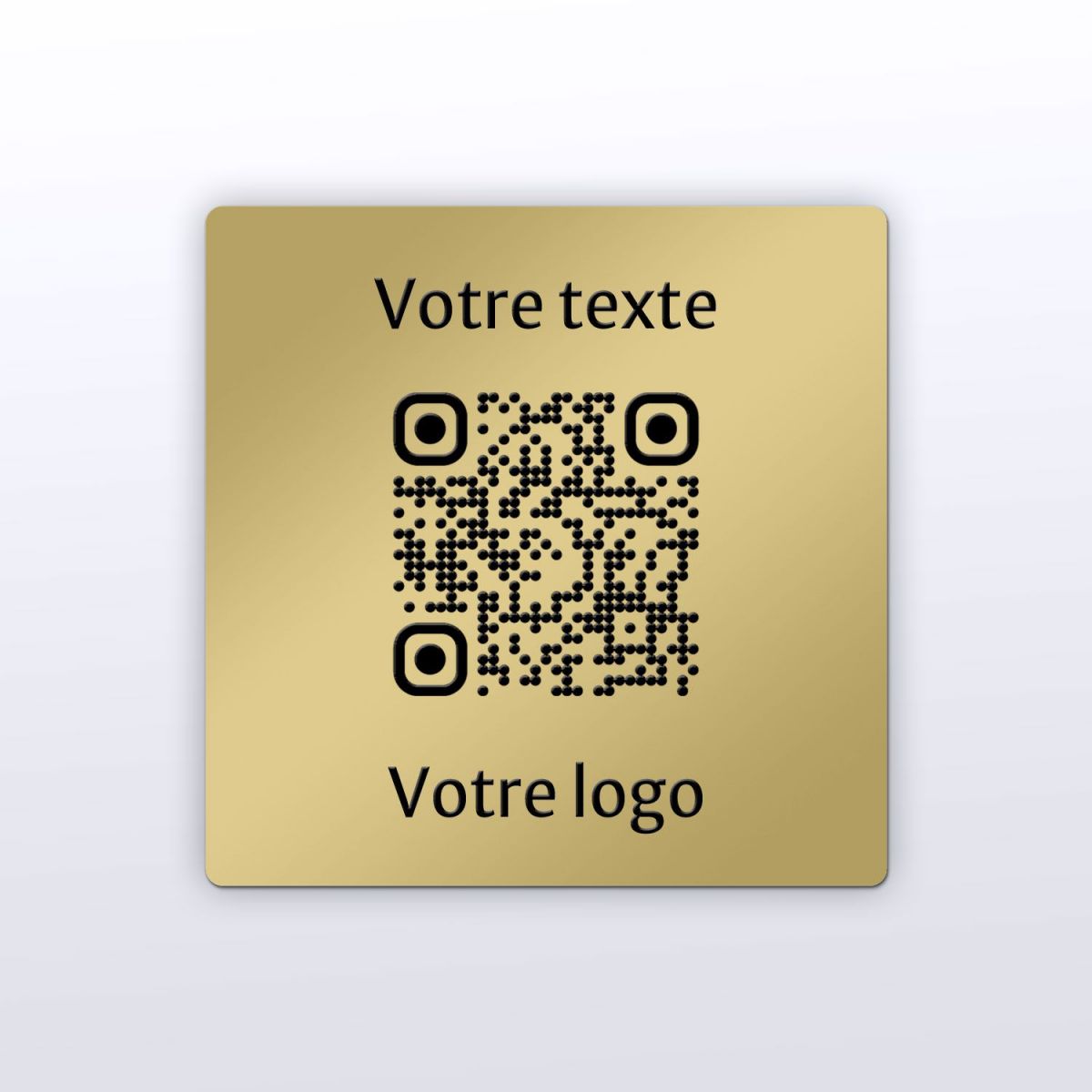 Autocollant QR code sticker carré aspect laiton